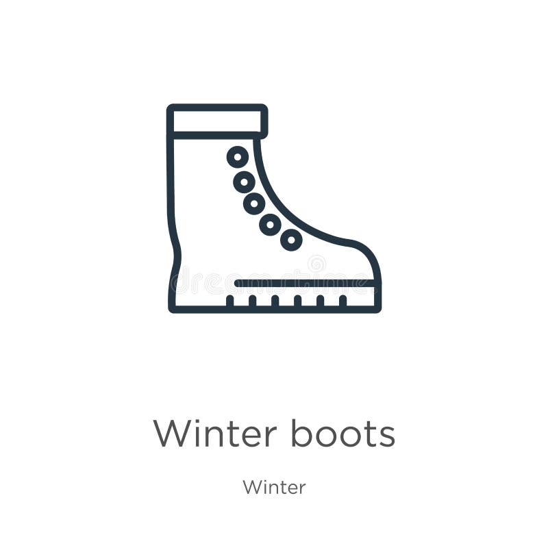 Winter Boots Icon. Thin Linear Winter Boots Outline Icon Isolated on ...