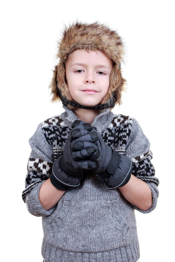 Winter boy stock image. Image of white, portrait, cute - 13344625