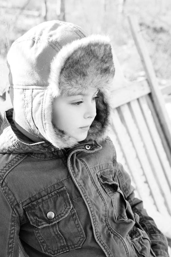 Winter boy stock photo. Image of beauty, fashion, contemplating - 48840734