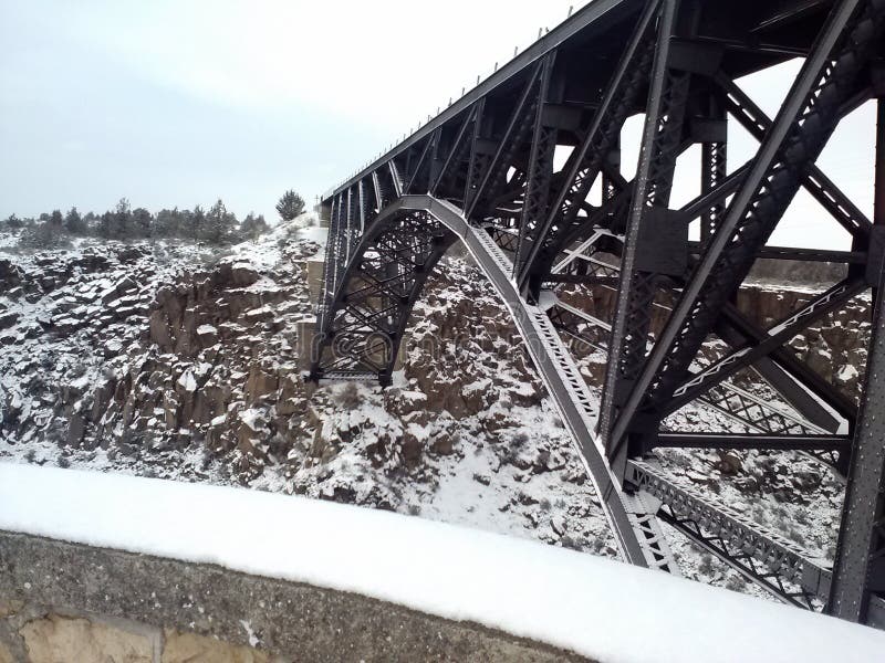 Winter bridge stock photo. Image of bridge, scenic, canyon - 162991368