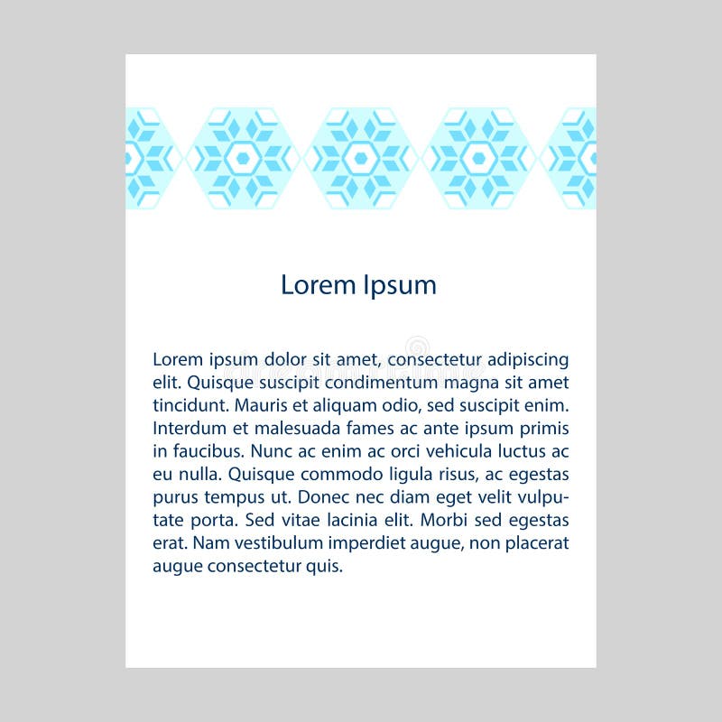 Winter Brochure in Minimalistic Style. Vector Eps10. Snowflake Business ...