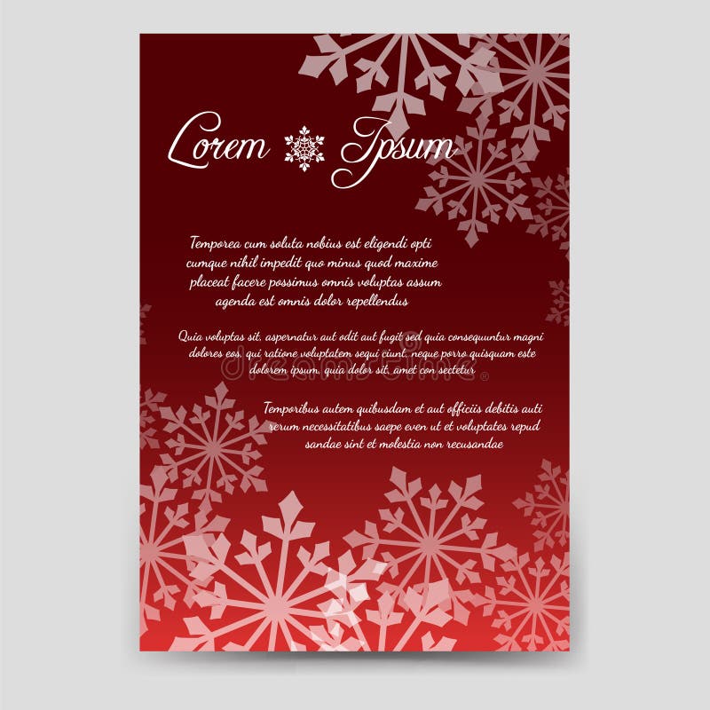 Winter Brochure Template with Snowflakes Stock Vector - Illustration of ...