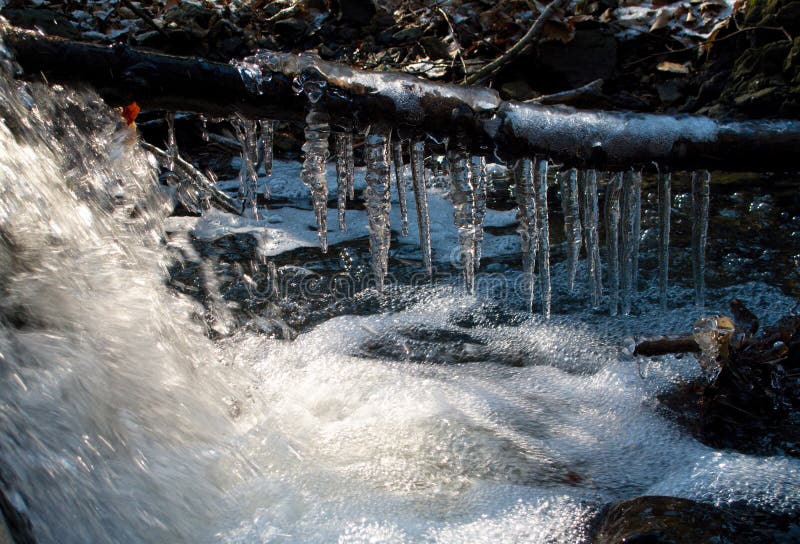 Winter brook stock image. Image of icicle, beam, water - 11833001