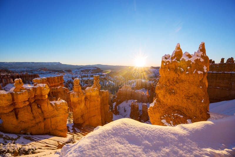 Winter Bryce stock photo. Image of hoodoo, bryce, mountain - 267706974