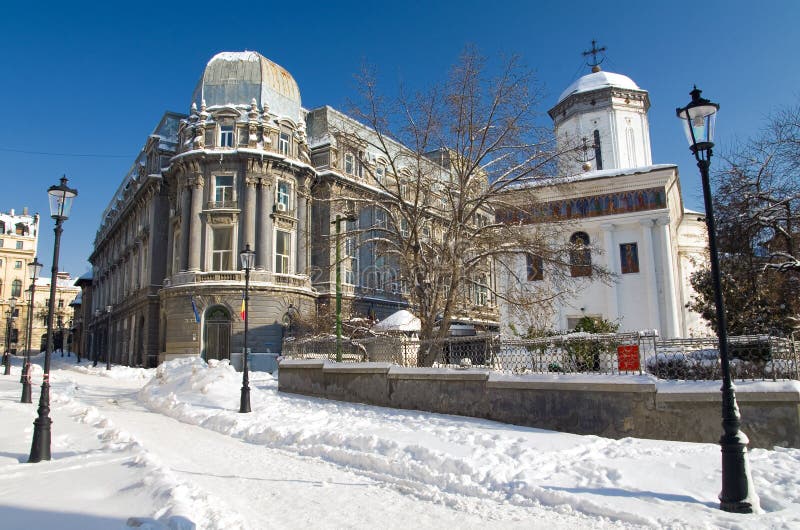 Bucharest - Historic Center by Night Stock Image - Image of scenery ...