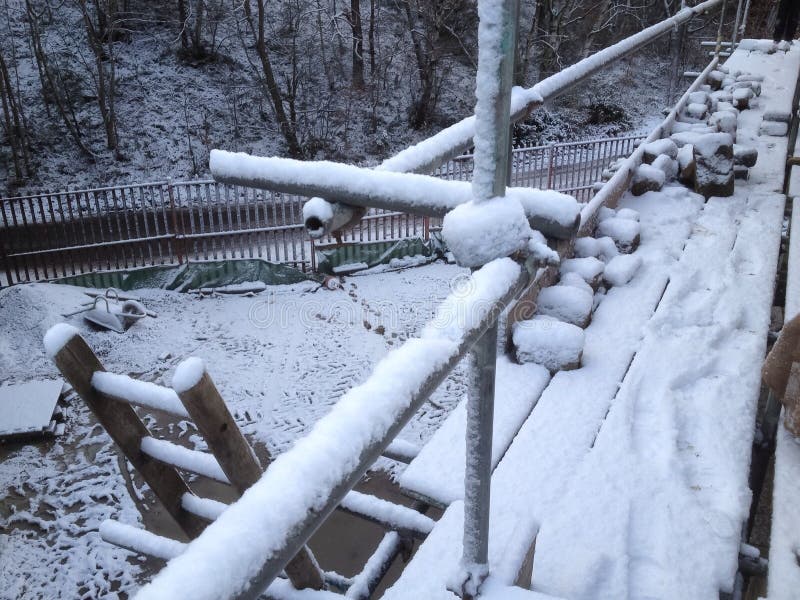 Winter on a building site stock image. Image of work - 62611243