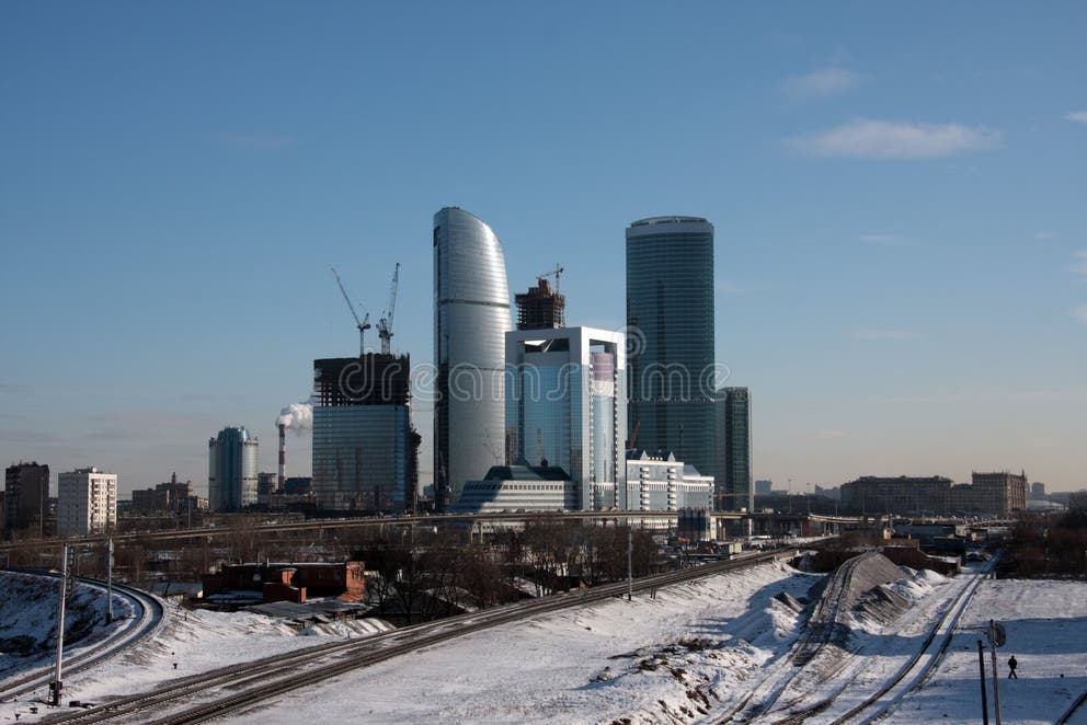 Winter Buildings stock photo. Image of office, moscow - 4382046