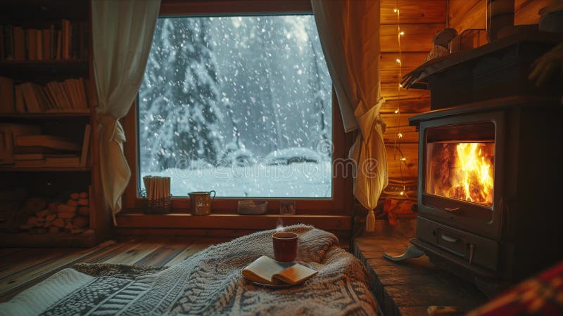 Winter Cabin Interior stock footage. Video of cabin - 306195780