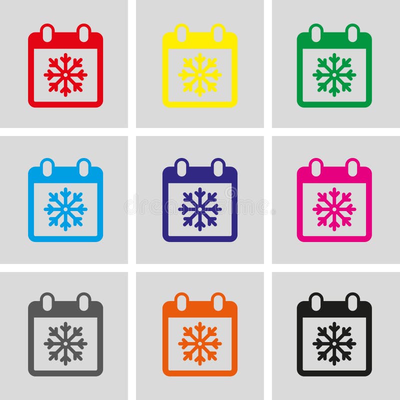 Winter Calendar Icon Stock Vector Illustration Flat Design Stock Vector ...