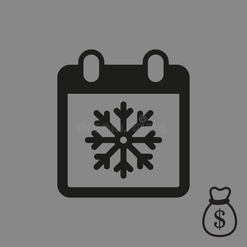 Winter Calendar Icon Stock Vector Illustration Flat Design Stock Vector ...
