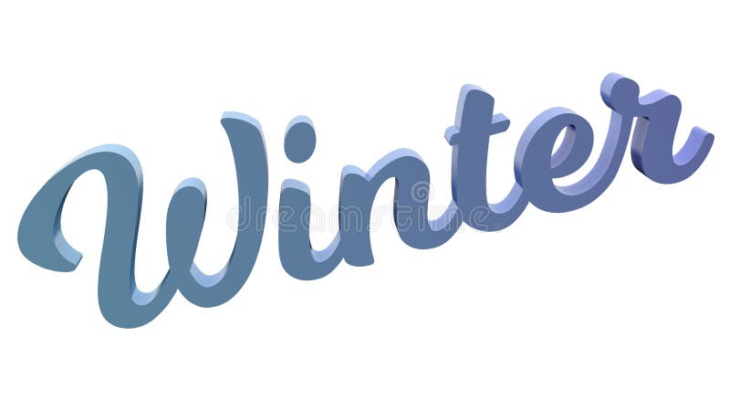 Winter Calligraphic 3D Rendered Text Illustration Colored with RGB ...
