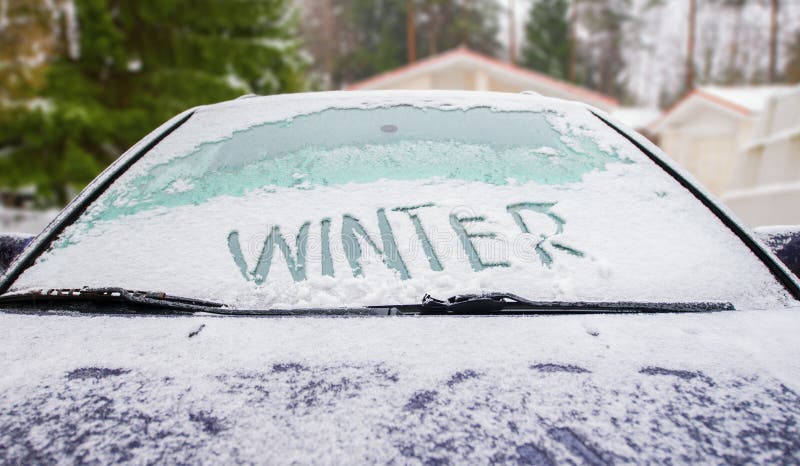 Winter Word in Car Frost stock photo. Image of cold, freeze - 28138526