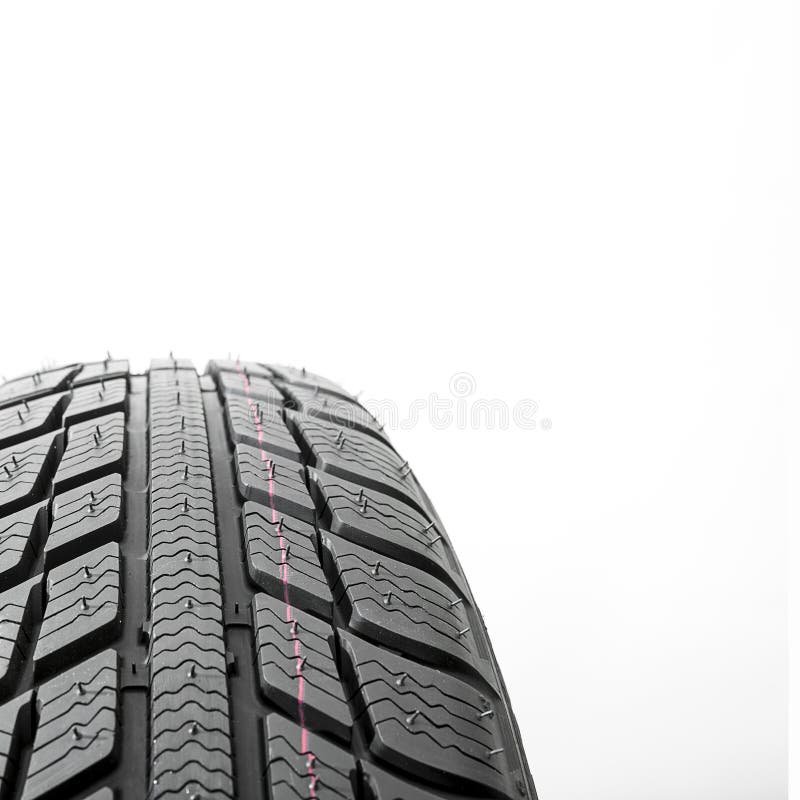 Winter Car Tires Close-up Wheel Profile Structure on White Background ...