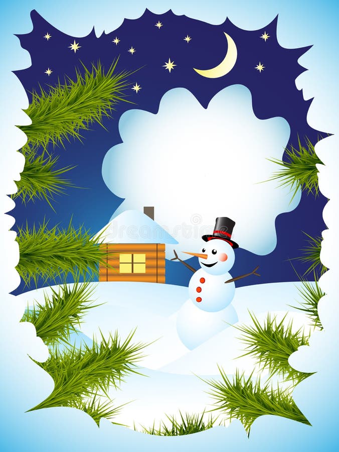 Winter card stock vector. Illustration of snow, cartoon - 22579156