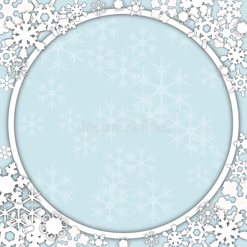Winter Card, Frame with Corners from Many Different Snowflakes Stock ...