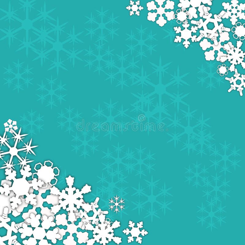 Winter Card, Frame with Corners from Many Different Snowflakes Stock ...