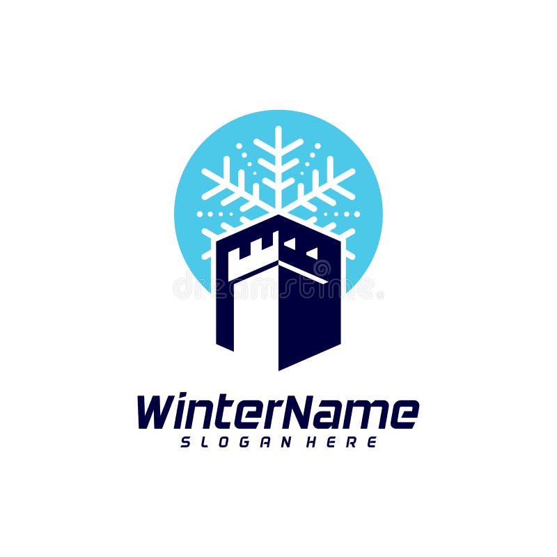 Winter Castle Logo Template, Castle Winter Logo Design Vector Stock ...