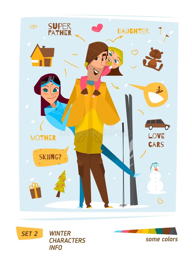 Winter characters set stock vector. Illustration of christmas - 63801262