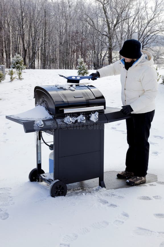 Winter Chef stock image. Image of cold, snow, grilled - 12973409
