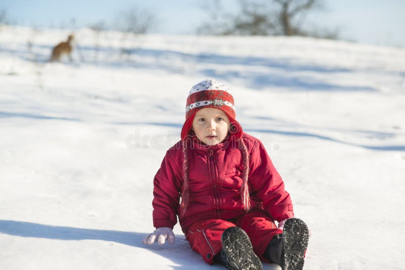 Winter child stock image. Image of slide, playful, child - 28537427