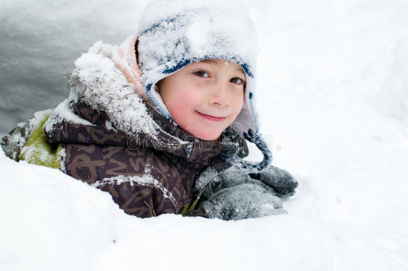 Winter child stock image. Image of fort, winter, happy - 28955267
