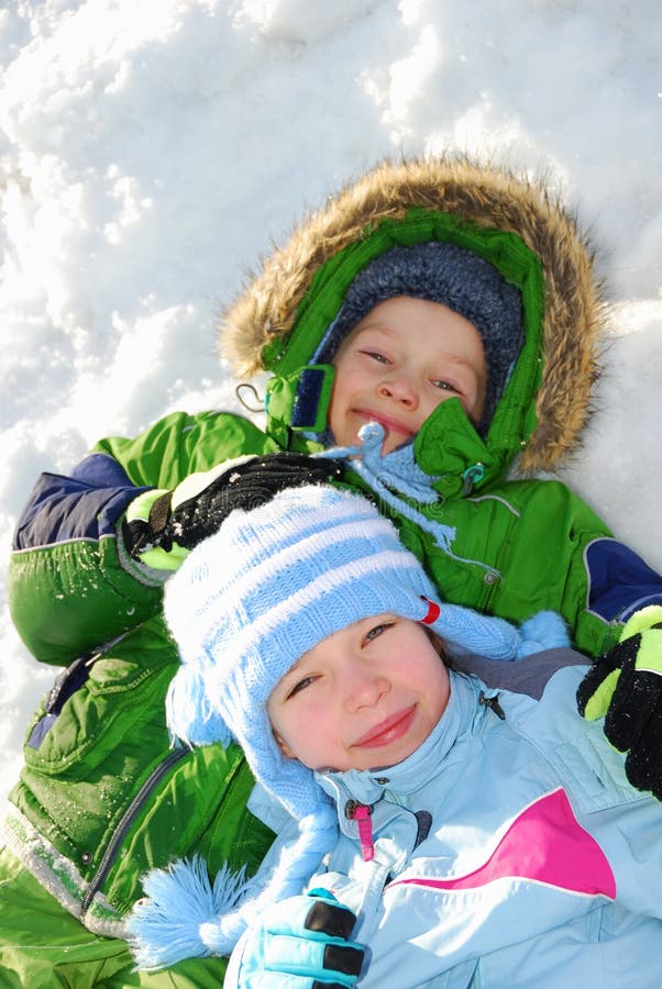 Winter children stock photo. Image of outside, playing - 4070256