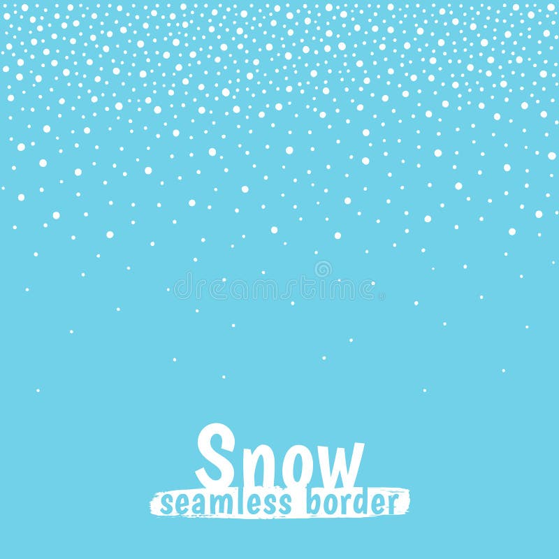 Winter, Christmas Seamless Falling Snow Border, Dot Frame Stock Vector ...