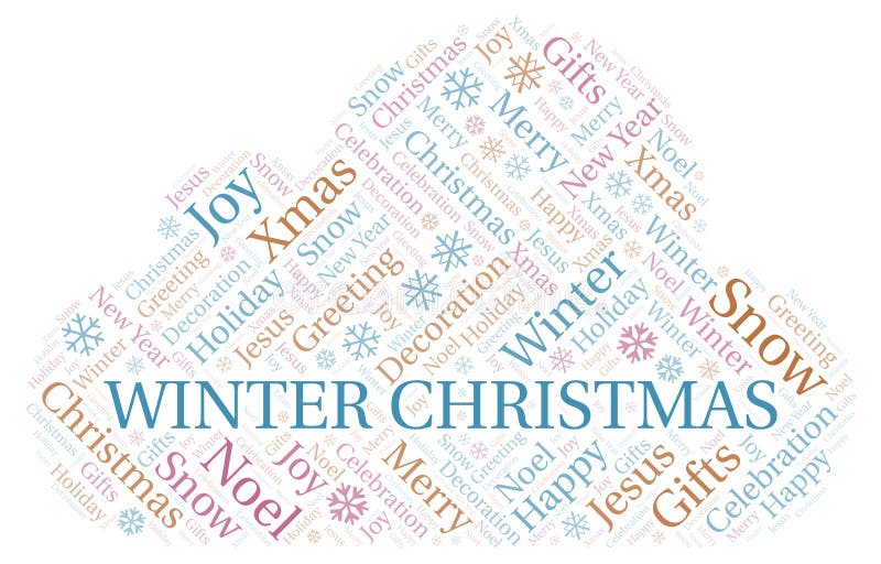 Winter Christmas Word Cloud Stock Illustration - Illustration of xmas ...