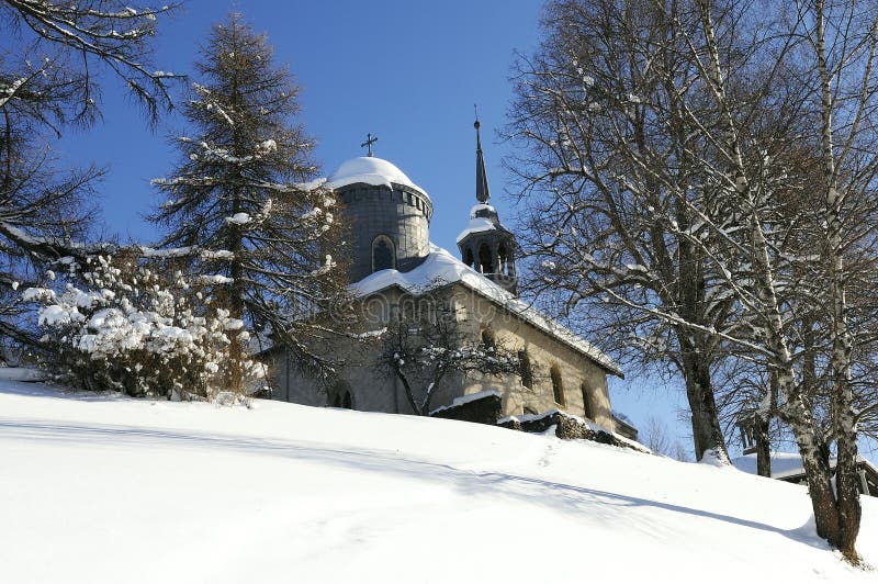Winter church stock image. Image of snow, neige, vacation - 17306121