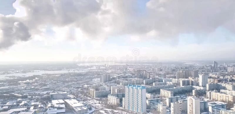 Winter City, High-rise Residential Development, Frost in City Stock ...