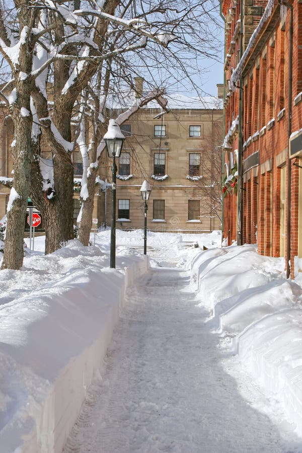 Winter City Sidewalk stock photo. Image of city, prince - 6651182