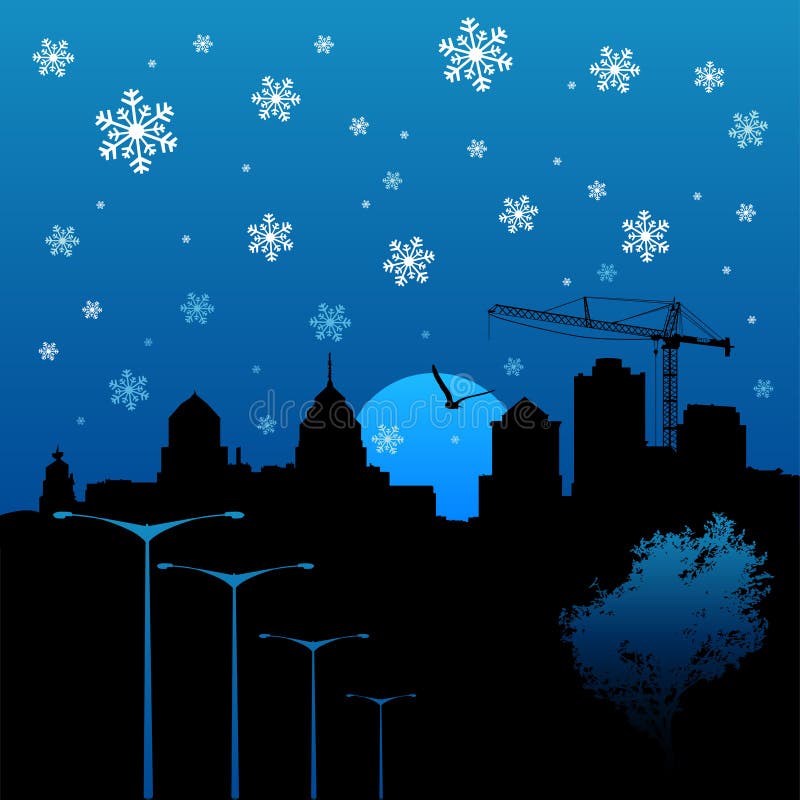 Winter city vector stock vector. Illustration of urban - 17778663