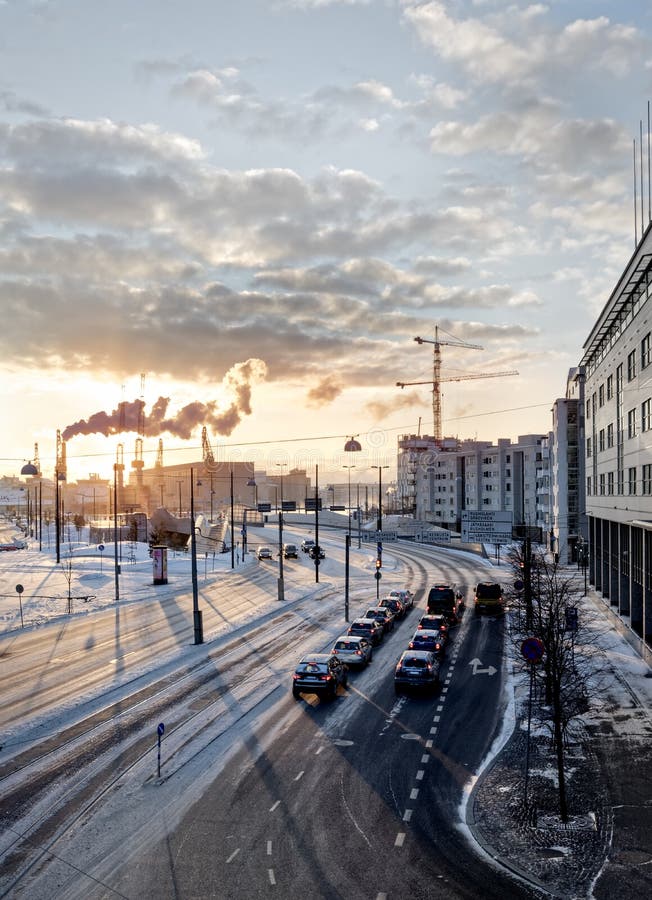 Winter Cityscape editorial stock image. Image of helsinki - 68787809