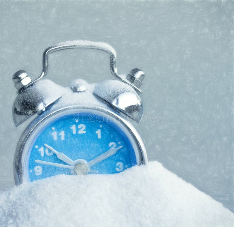 Winter clock stock photo. Image of clock, frozen, competition - 49220640