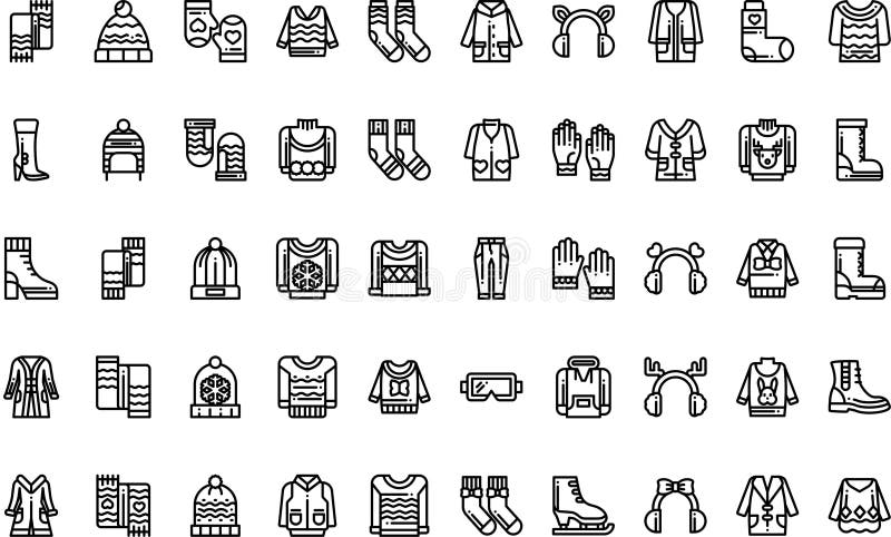 Winter Clothes Icons High-Quality Vector Icons Collection with Editable ...