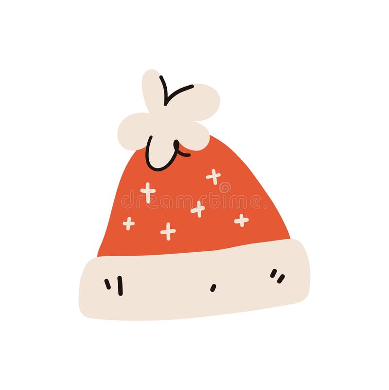 Winter Clothes. Knitted Red Hat. Vector Illustration. Stock Vector ...