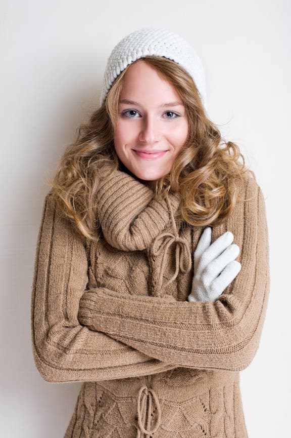 Winter cold is coming. stock image. Image of skinny, attractive - 21417591