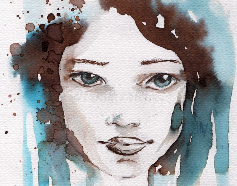 Winter, cold portrait stock illustration. Illustration of sensitive ...