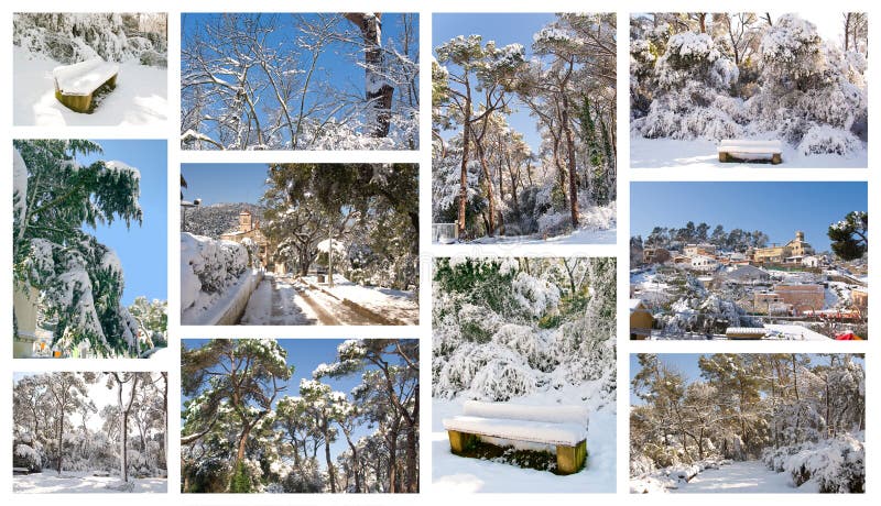 Winter collage stock image. Image of snowflake, outdoors - 15426089