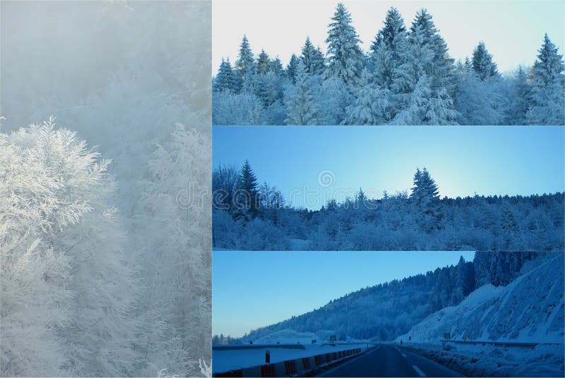Winter collage stock image. Image of holiday, hills, sunset - 6462703