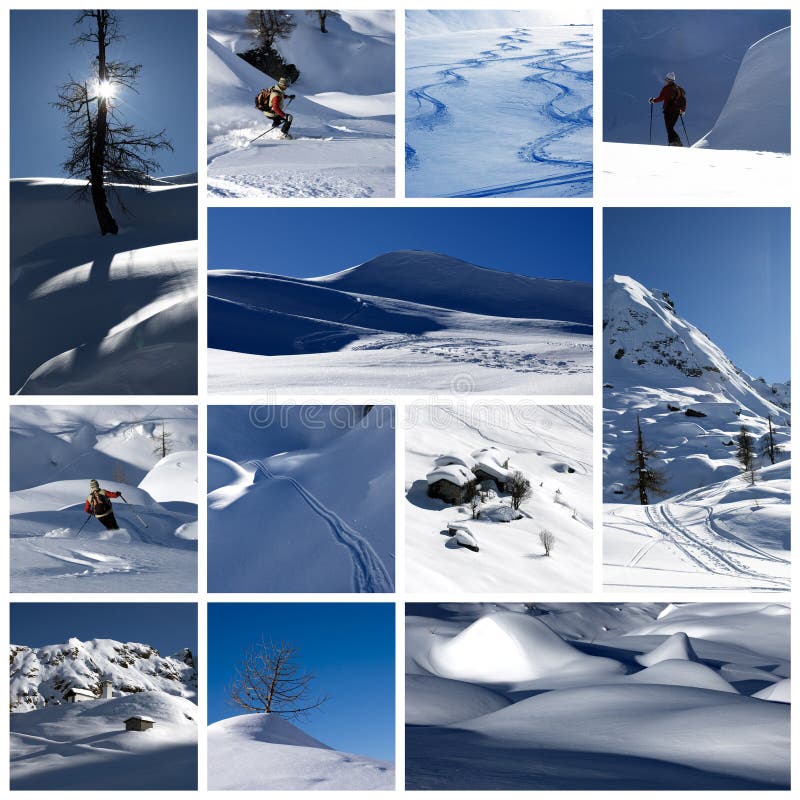 Winter collage stock photo. Image of peaceful, light, peak - 9074552