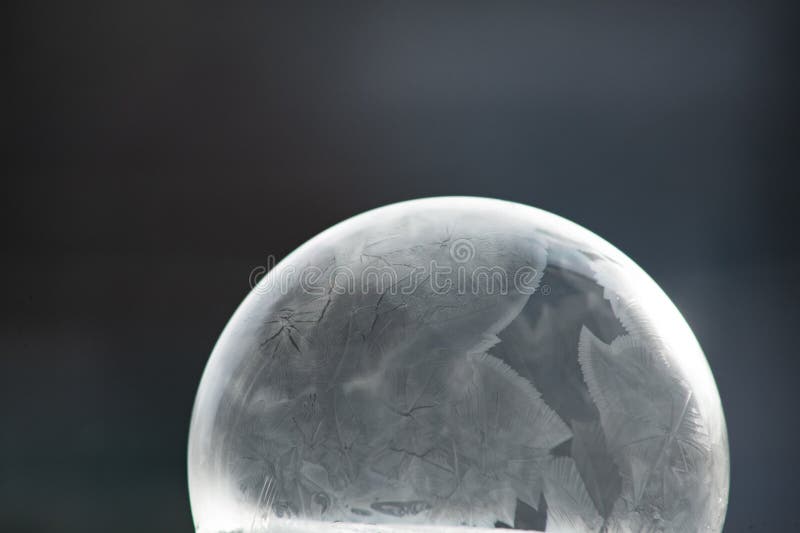 Winter Collage. a Transparent Soap Bubble Freezing in the Cold on a ...