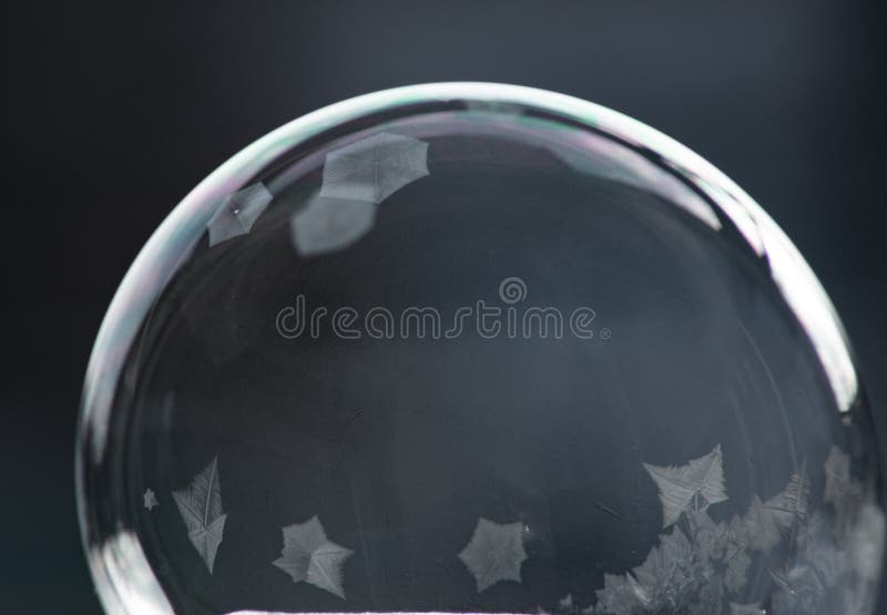 Winter Collage. a Transparent Soap Bubble Freezing in the Cold on a ...