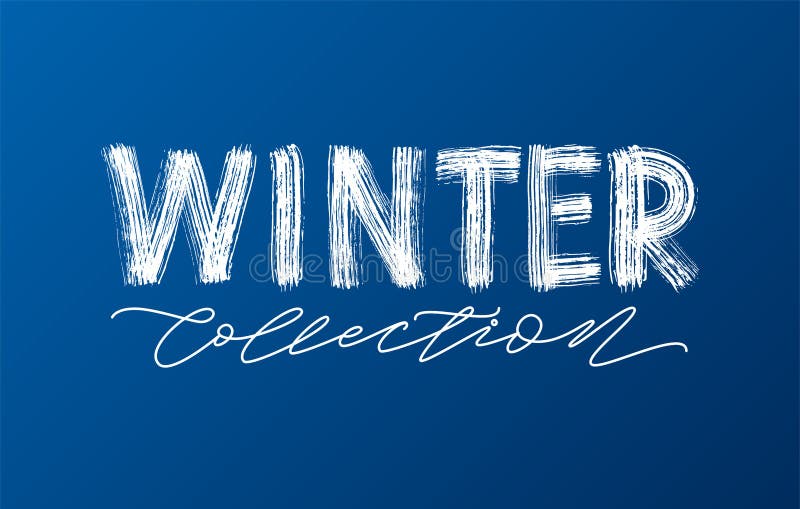 Winter Collection White Text on Blue Background Stock Vector ...