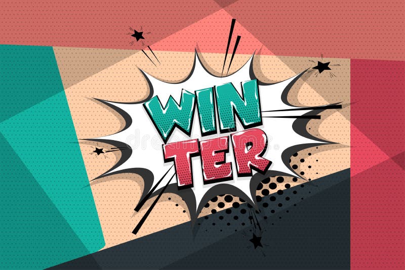 Winter Comic Text Speech Bubble Pop Art Stock Vector - Illustration of ...