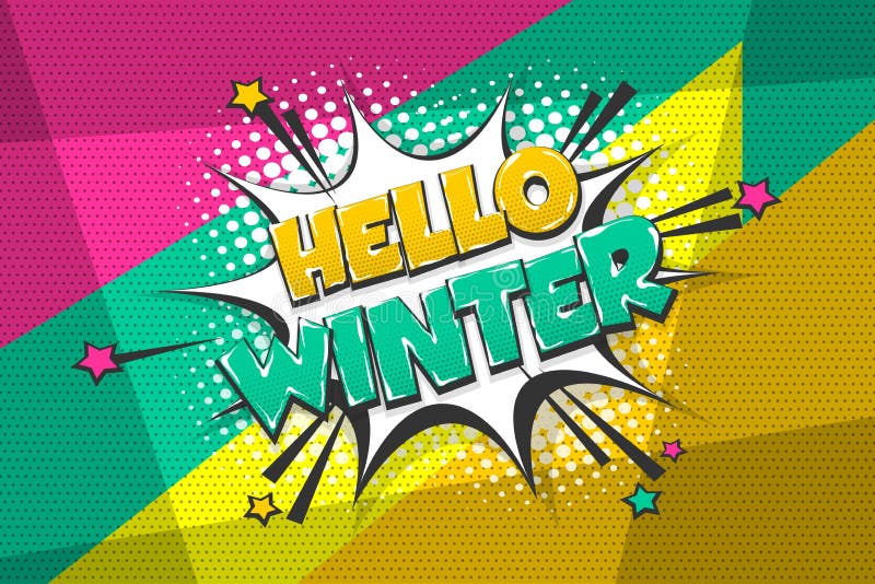 Winter Comic Text Speech Bubble Pop Art Stock Vector - Illustration of ...