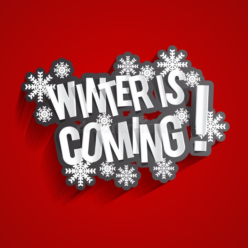 Winter is Coming. Winter Woodland Landscape with Falling Snow, Design ...