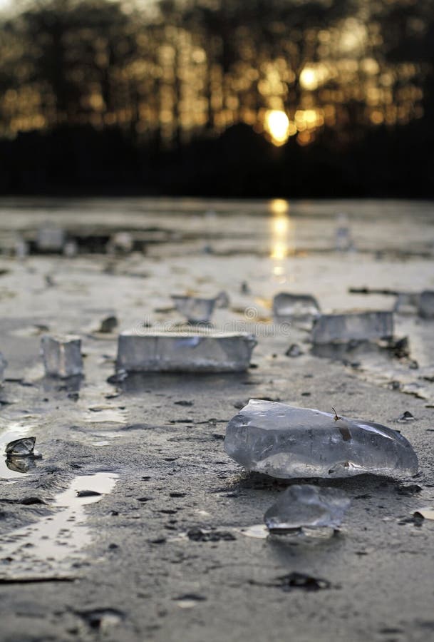 Winter is Coming - Pieces of Ice on a Frozen Lake Stock Image - Image ...