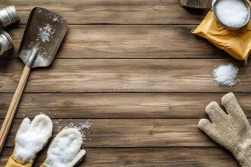 Winter is Coming, Snow, Ice, and Winter Gear on Rustic Wood Stock Photo ...