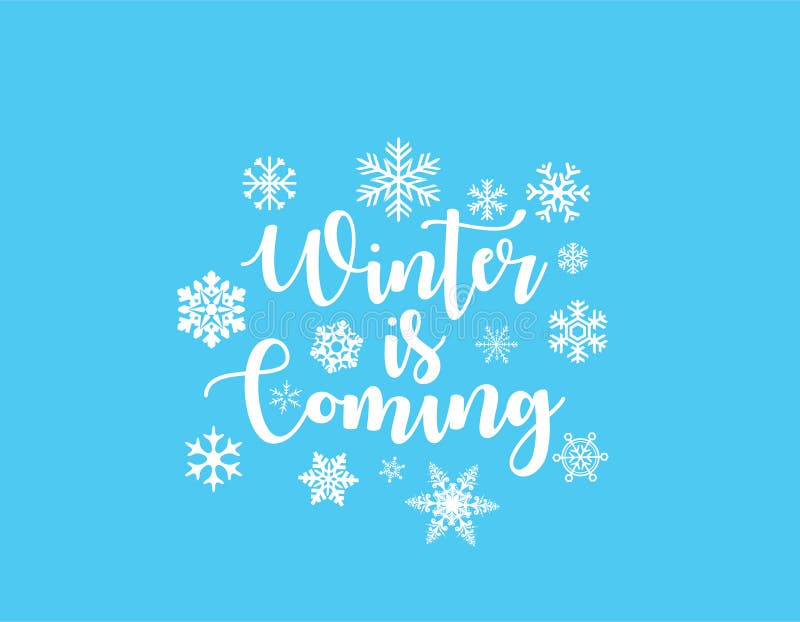 Winter is Coming. Winter Woodland Landscape with Falling Snow, Design ...